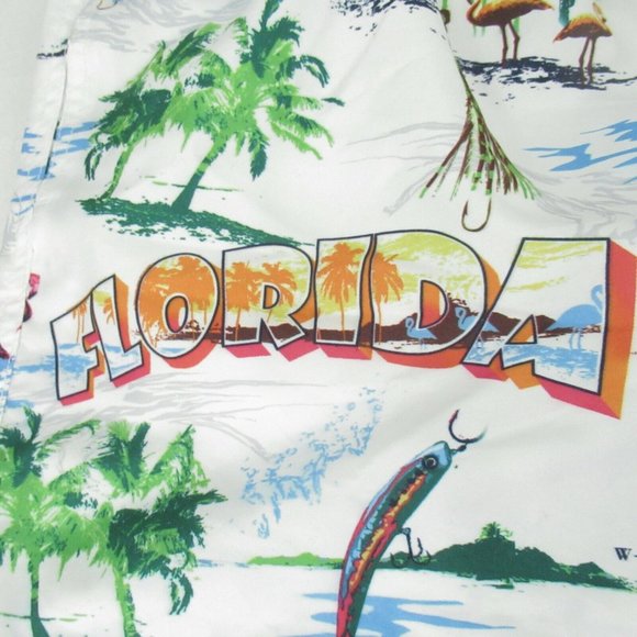Spicy Tuna | Swim | Spicy Tuna Florida Print Swim Trunks Shorts White ...